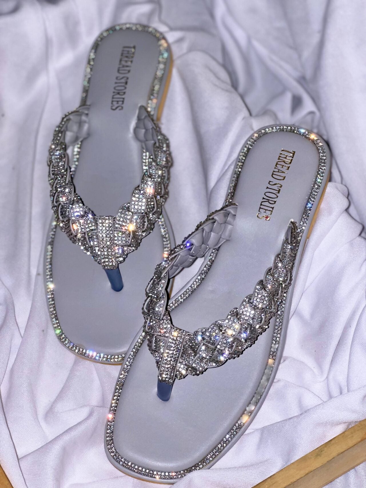 Flats: Braided Shimmer (Grey)